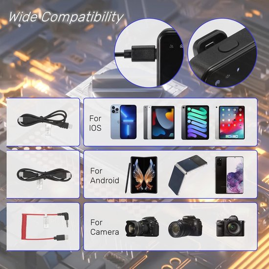 Draadloze Lavaliermicrofoon voor Mobiele Telefoons, iPads en Camera's ...