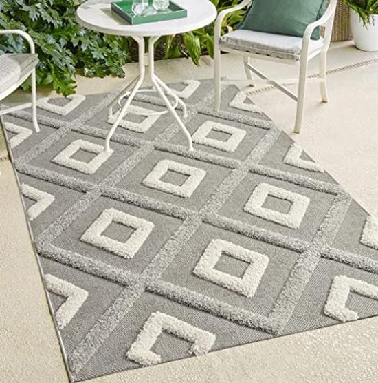 Boho tapijt voor binnen en buiten - Weerbestendig met geometrisch ...