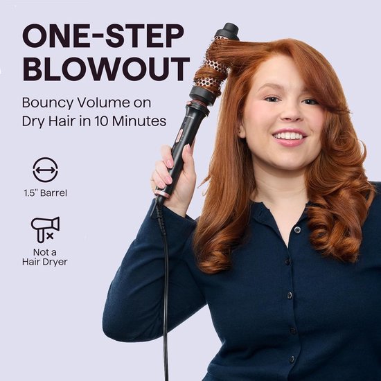 Brosse Ronde Chauffante avec Tête Amovible pour Sèche-Cheveux et Volume ...