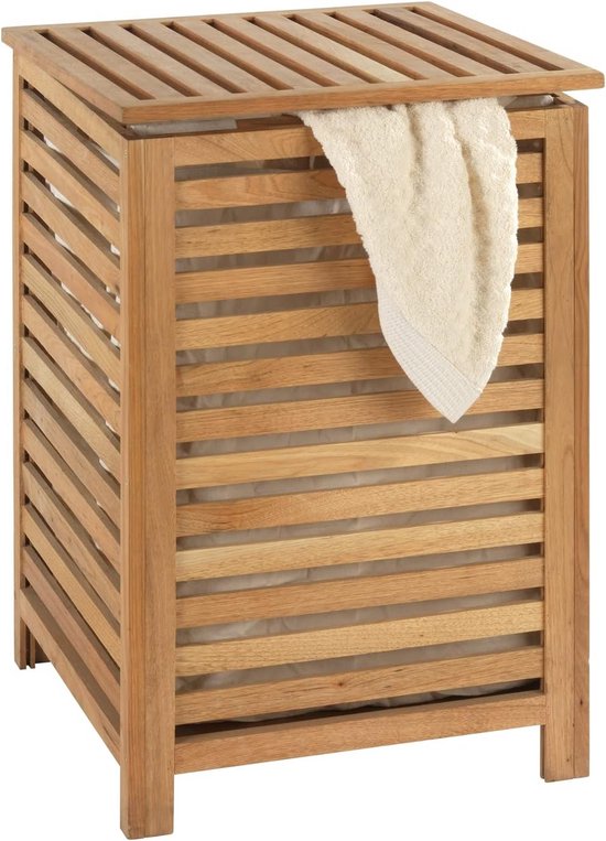 Wasmand en Zitbank Massief Notenhout Scandinavisch Design | bol