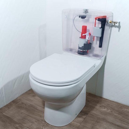 Compleet Toilet Spoelmechanisme met Dubbele Spoeling en Vlotterkraan | bol