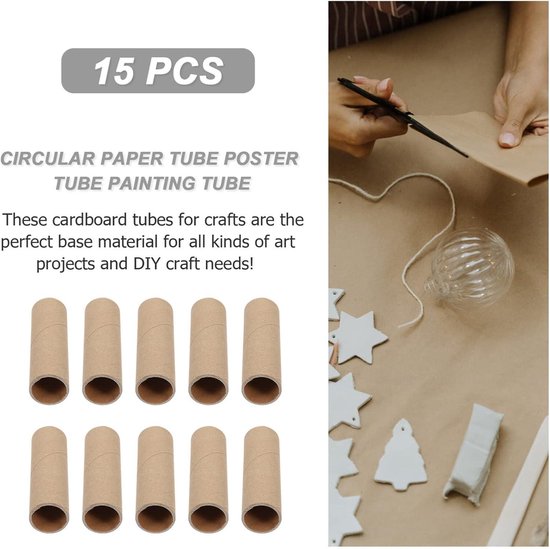 VVGoods - 15 stuks ronde kartonnen kokers voor knutselwerk en projecten ...