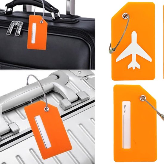 Silicone Bagagekaart met Naam ID Kaart - Perfect om Bagage Snel te ...