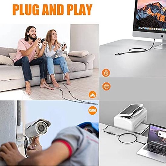 USB 3.0 Verlengkabel 2M - Supersnelle Gegevensoverdracht tot 5Gbps voor ...