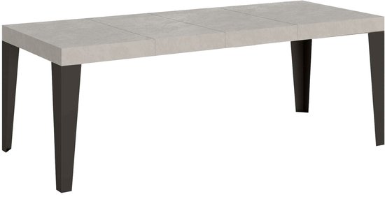 Uitschuifbare tafel 90/246x90 cm Flame Premium kasjmier antraciet poten ...