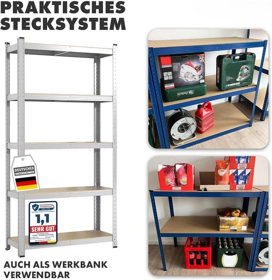 Stevig Metalen Legrek 180x90x45cm - Gepoedercoat Zwaar Opbergsysteem ...