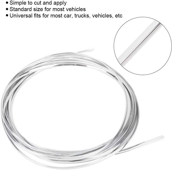 Zelfklevende Autodeur Randbeschermingsstrip Chroom Sierstrip 6 Meter | bol