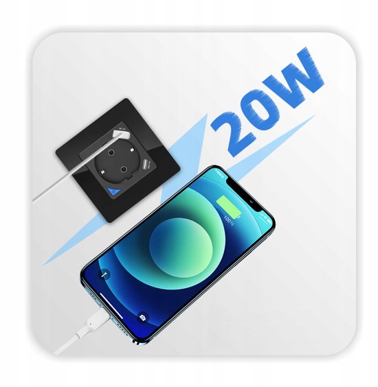 Zigbee Stopcontact met USB-C/A, Energieverbruik Meten, 20W | bol