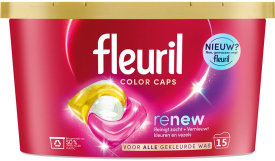 Fleuril - Wasmiddel - Renew Color Caps - Gekleurde Was - 15 wasbeurten ...