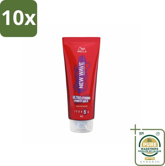 10 x Wella – New Wave Ultra Strong Power Hold – Haargel – 200 ml ...