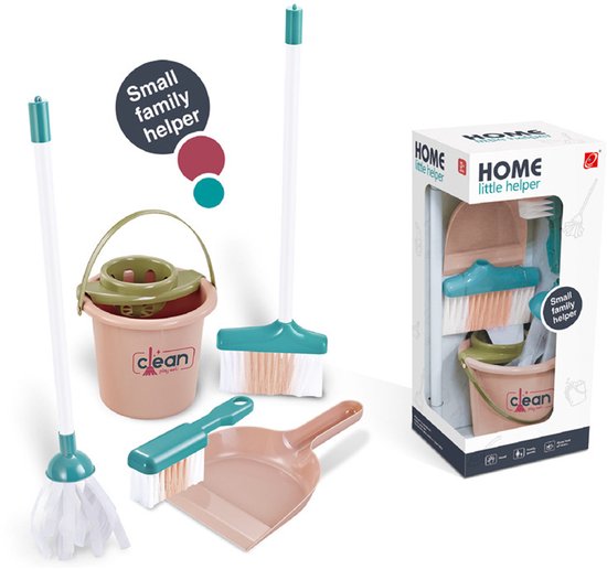 Kerst-kinderspeelgoed met bezem en dweil, schoonmaak- en ...