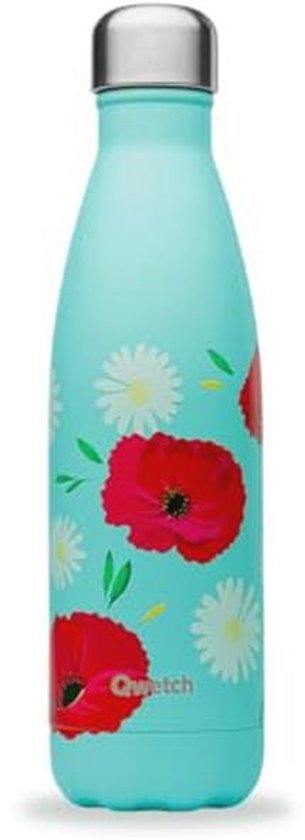 Qwetch - Thermosfles Klaprozen 500 ml - drinkfles voor onderweg van ...