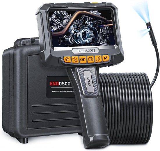 Industriële 5 Inch Endoscoop met Dubbele Camera en Verstelbare LED's | bol