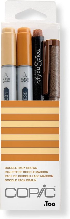 Copic Doodle Pack Rood - Set van 4 Op Elkaar Afgestemde Bruine Markers ...
