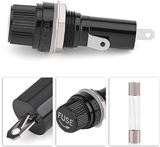 Fuse Holder, Pack of 5 Panel Mounted Electric Fuse Holder with Screw ...