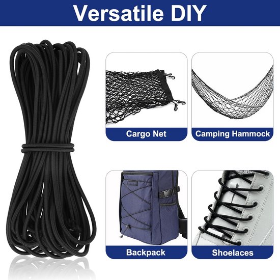 Elastisch Spanningskoord met Ballen - 4mm x 10 Meter - Voor Dekzeilen ...