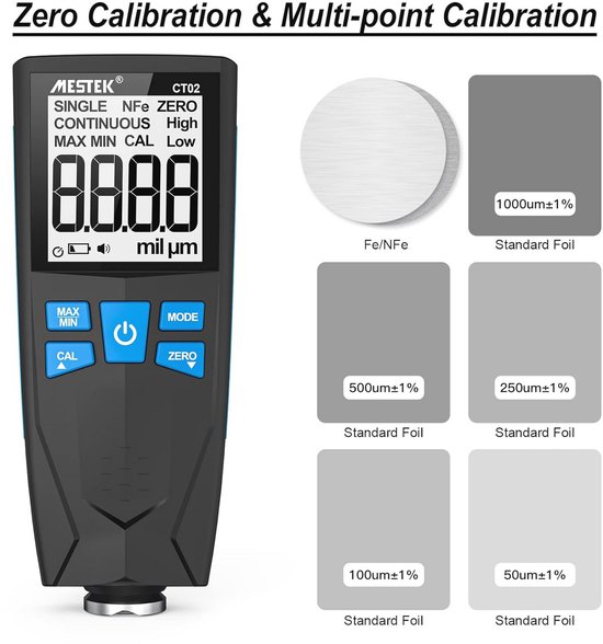 Digitale Coating Diktemeter Tester tot 1500um met LCD Scherm en Alarm | bol