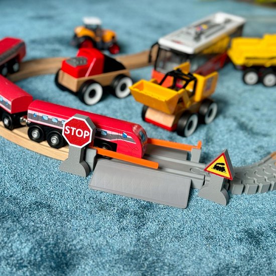 Houten Trein Overweg met Barriers en Borden | bol