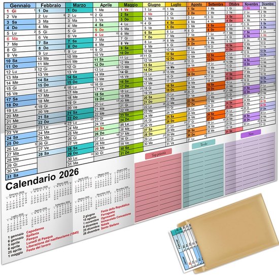 Wandkalender 2026 A1 groot - Jaarkalender planner met vakantieoverzicht ...