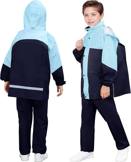 Waterdicht Kinder Regenpak met Capuchon en Reflectie - Jongens en ...