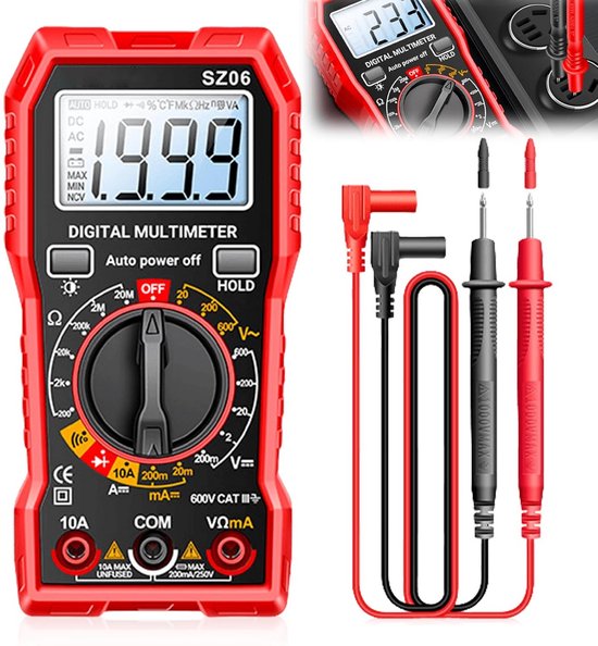 Digitale Multimeter met Voltmeter, Stroommeter en Doorgangstester voor ...