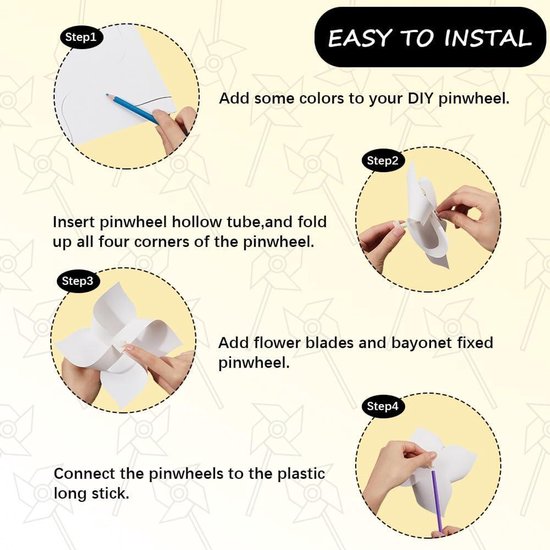 Egoods - DIY Pinwheels Craft Set Papier Wit Knutselkits voor Jongens ...