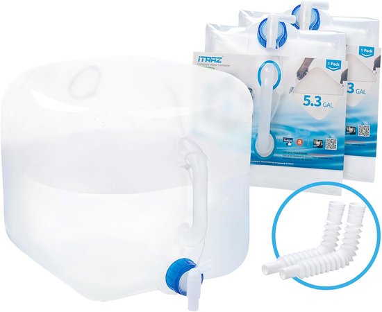 Inklapbare watercontainer 5,3 gallon met spigot | bol