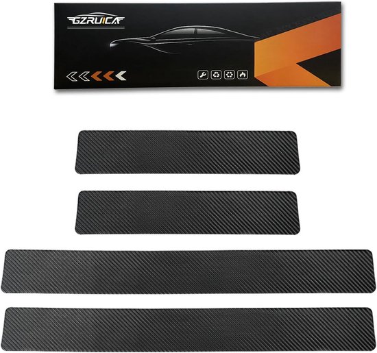 Auto Dorpelplaat Beschermers 4-delig - Universele Carbon Look - Voorkom ...