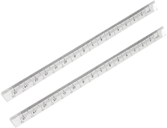 Allecta - 2 stuks transparante driehoekige linialen van 30 cm ...