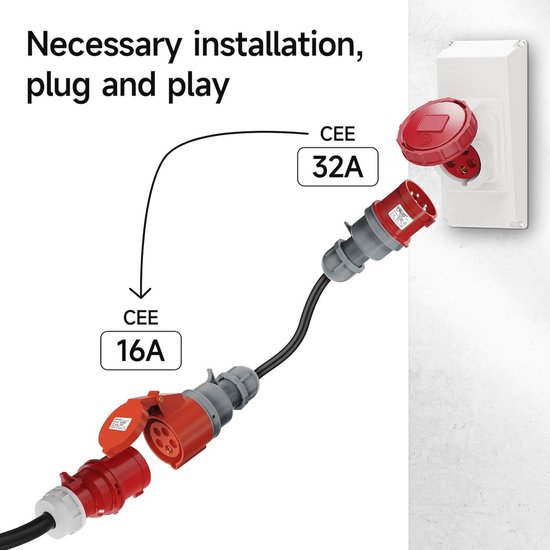 CEE Adapter 32A naar 16A - 3-Fasig, 400V, IP44 | bol