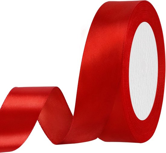 Dubbelzijdig Satijnen Lint Rood - 25 Meter - Decoratie & Knutselen | bol