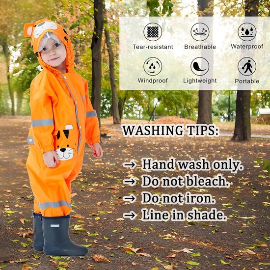 Waterdicht Kinder Regenpak met Capuchon | Dierenprint Regenoverall ...