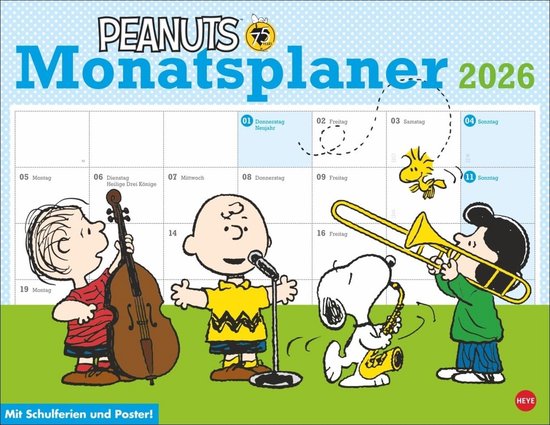 Maandkalender 2026 met Peanuts Comics – Praktische Wandplanner voor ...