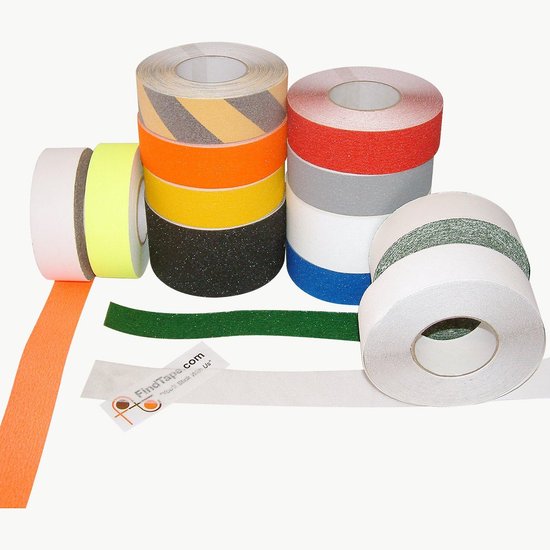 Antislip Tape Geel Zwart Strepen - 5 cm x 18 Meter - Hoge Grip voor ...