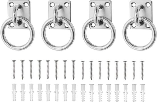 Oogplaten met ring - Oogje connector paard - Roestvrij staal - Vierkant ...