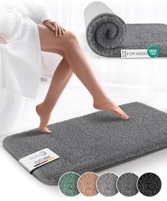 Hoogpolige Badmat Antislip 120x70 cm Ovaal - Zachte Microvezel ...