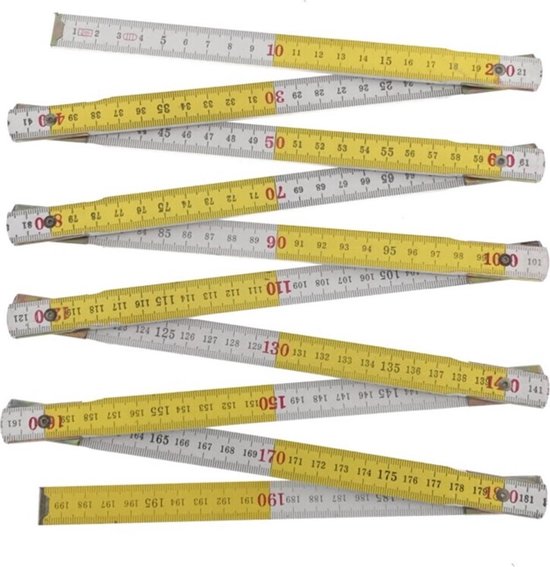 Benson Duimstok Vouwmeter - 2 Meter - Inklapbaar - Hout | bol