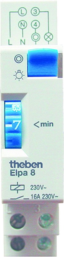Theben 0080002 ELPA 8 Elektromechanische trappenhuis-tijdschakelaar, wit,... | bol