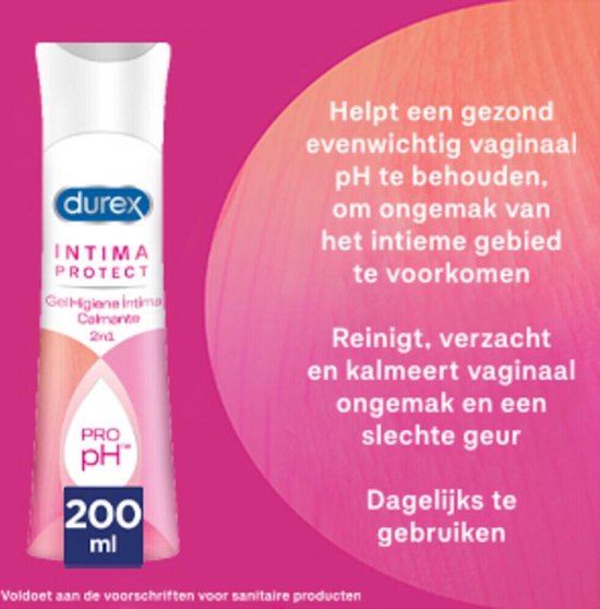 Durex Intima Protect Gel Intieme Hygiëne Verfrissend 2In1, Formula Pro ...