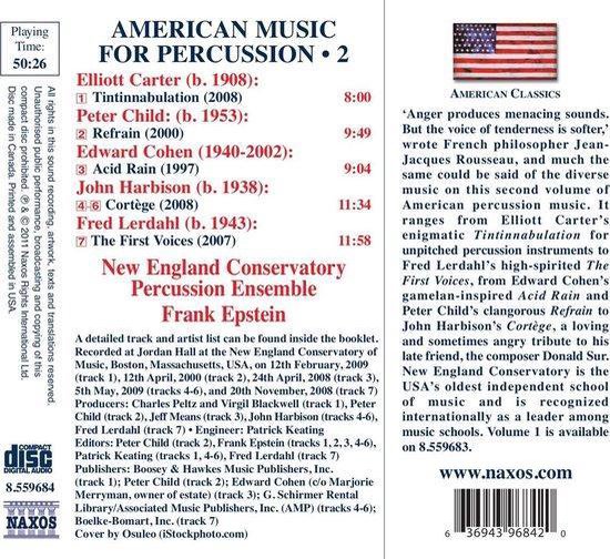 New England Conservatory Percussion - American Music For Percussion ...