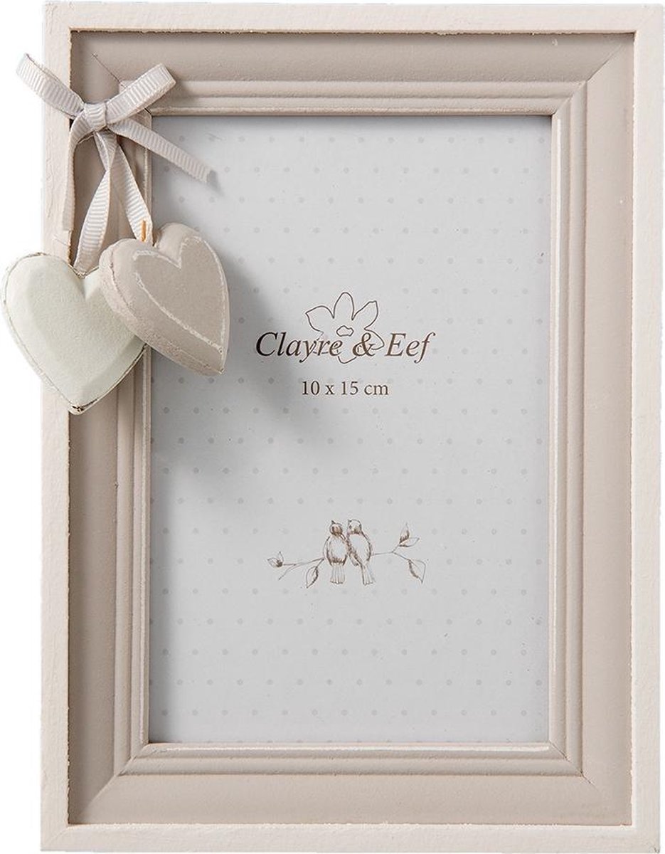 Clayre & Eef Fotolijst Harten 10x15 cm Wit Hout Rechthoek Fotokader ...