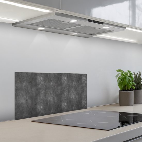 Spatscherm 60x30 cm - Zelfklevende achterwand Donkergrijs - Ruw - Beton ...