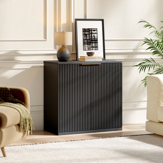 STILVORA Dressoir - Met Geribbelde Fronten En 2 Deuren - Voor Woonkamer ...