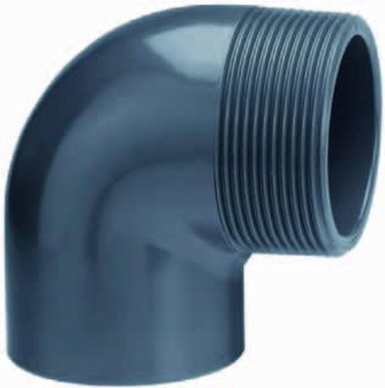 Effast PVC knie 90° 1 1/2 buitendraad x 50 mm lijmverbinding | bol