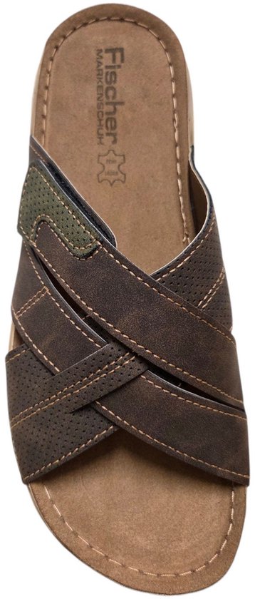 Fischer 566702 705 Slippers Bruin Leer Heren - Bruin - 43 | bol