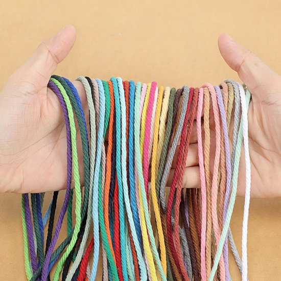 Macrame Touw 3mm x 100m - Natuurlijk Katoen Gevlochten voor DIY ...