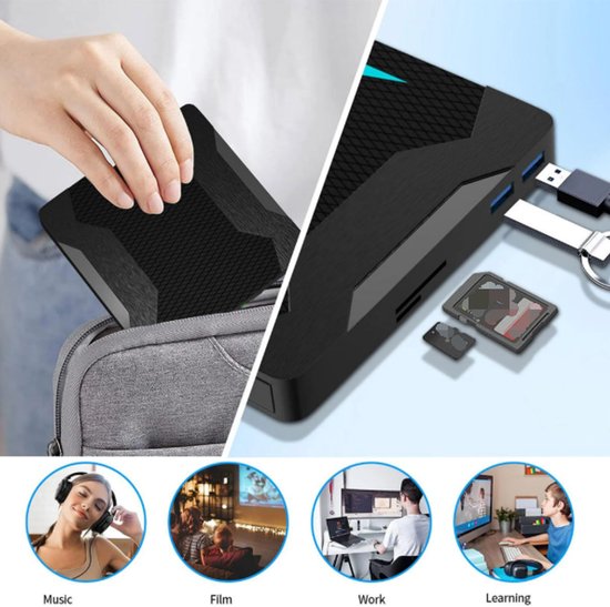 Externe dvd-drive, USB 3.0 Type-C interface, multifunctionele cd/dvd ...