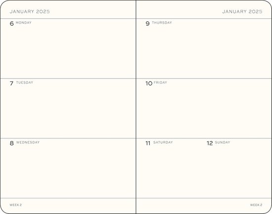 Weekkalender 2025 Mini A7, Port Red, Gelinieerd | bol