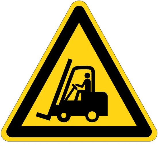 Heftruck gevaar waarschuwingssticker - W014 - 30 cm | bol