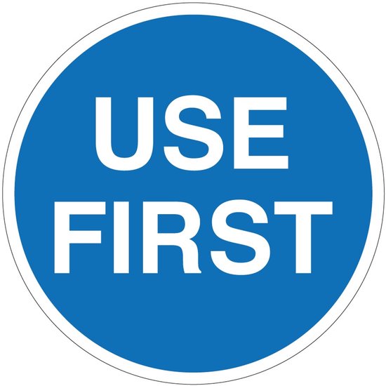 Use first stickers op rol - blauw wit - 2,5 cm - 901 stickers per rol | bol